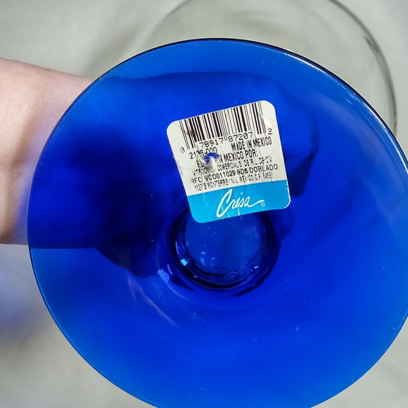 Crisa | Dining | Crisa Mexican Jumbo 64oz 5 Margarita Centerpiece Glass Cobalt Blue Base | Poshmark